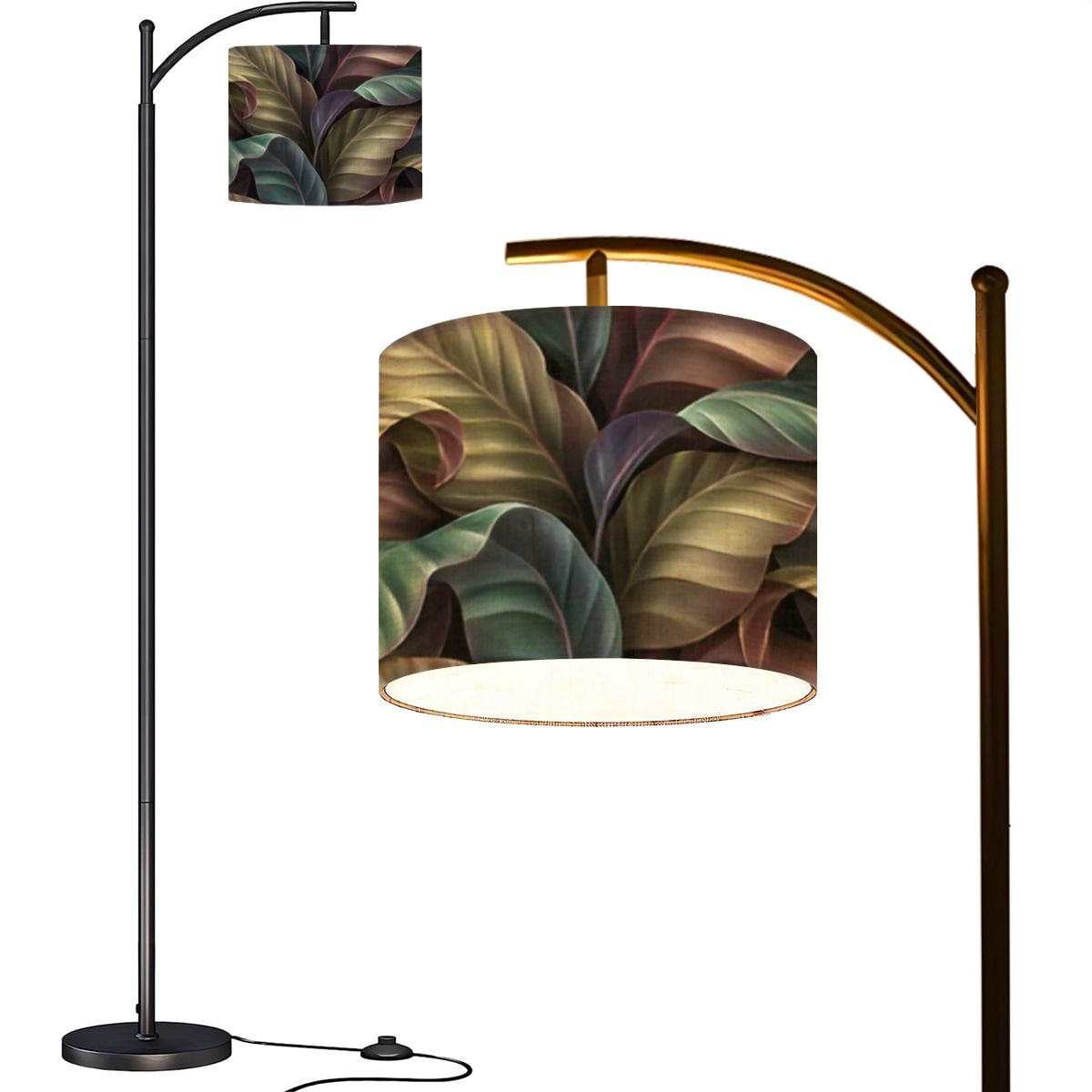 Arc Floor Lamps Luxury texture seamless pattern Tropical leaves blue ...