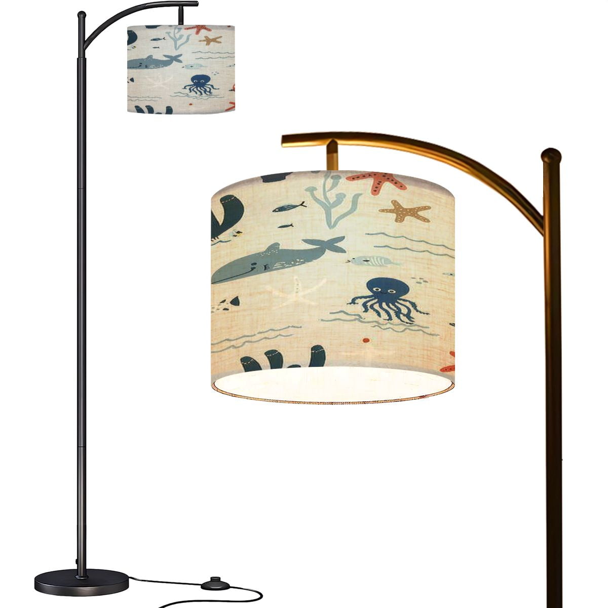 Arc Floor Lamps Marine Animals Seaweed Starfish Jellyfish Octopus Whale ...