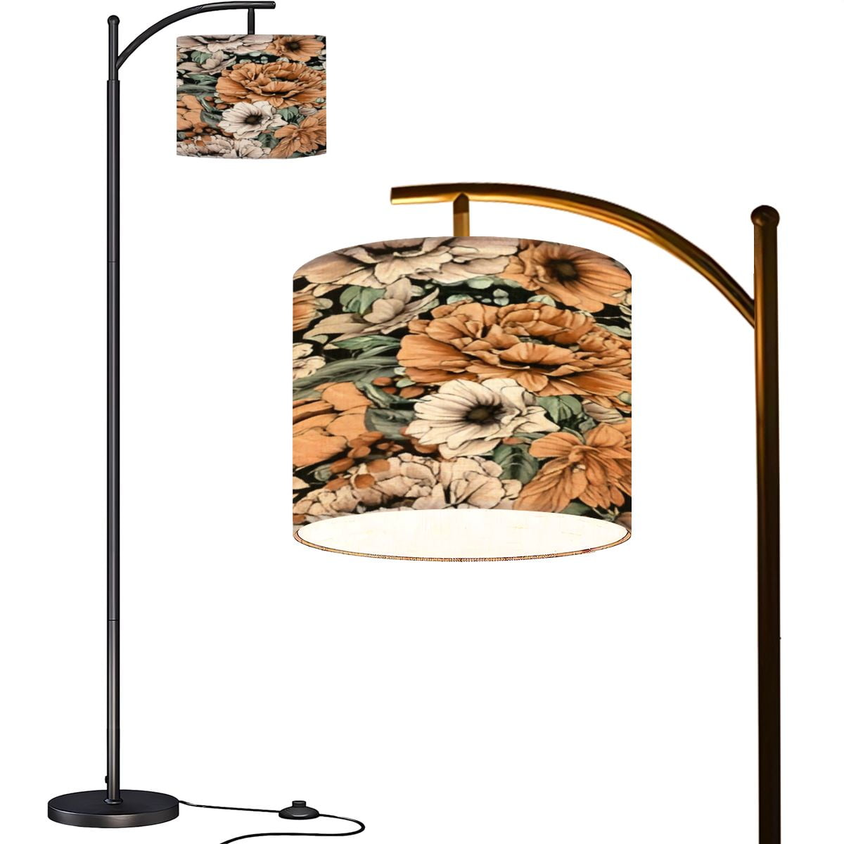 Arc Floor Lamps Maximalist Vintage Modern Floral Flower Seamless ...