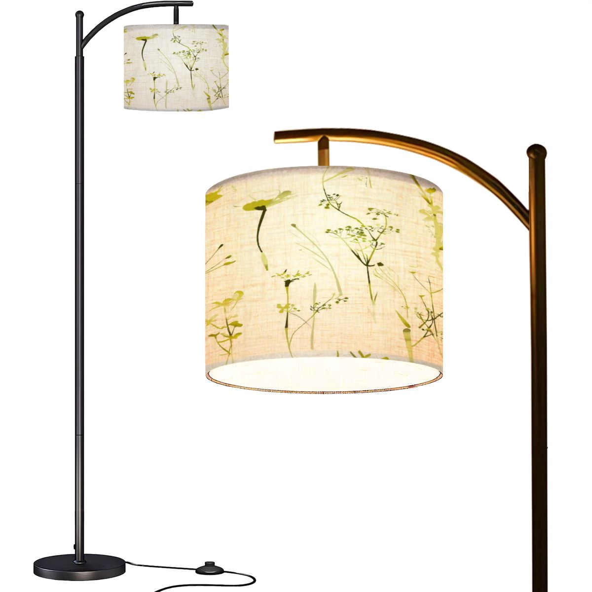 Arc Floor Lamps Meadow field herbs plants flowers white seamless ...