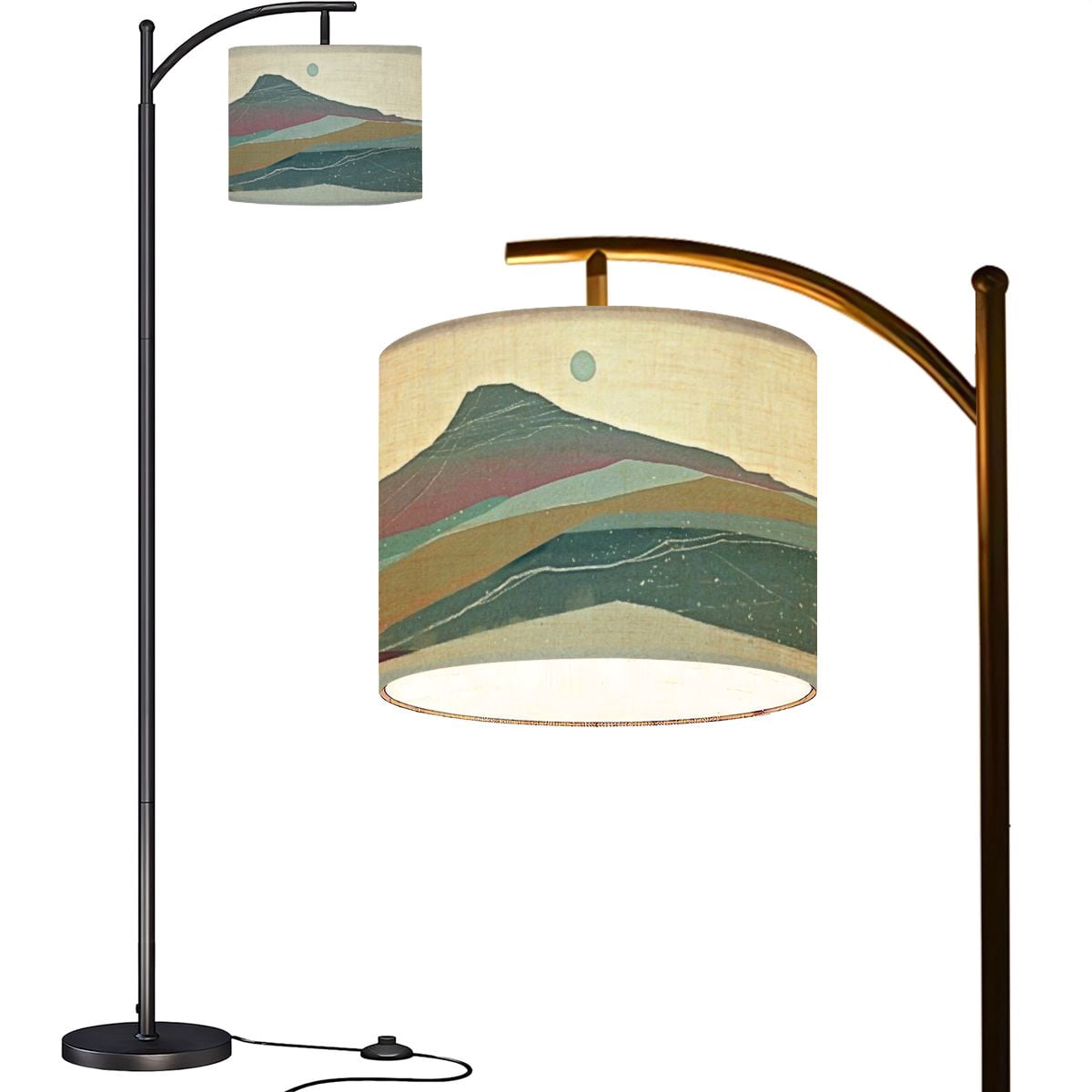 Arc Floor Lamps Mid century modern minimalist art print Abstract ...