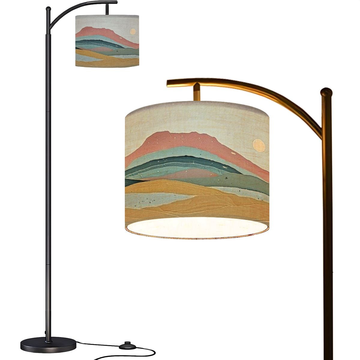 Arc Floor Lamps Mid century modern minimalist art print Abstract ...