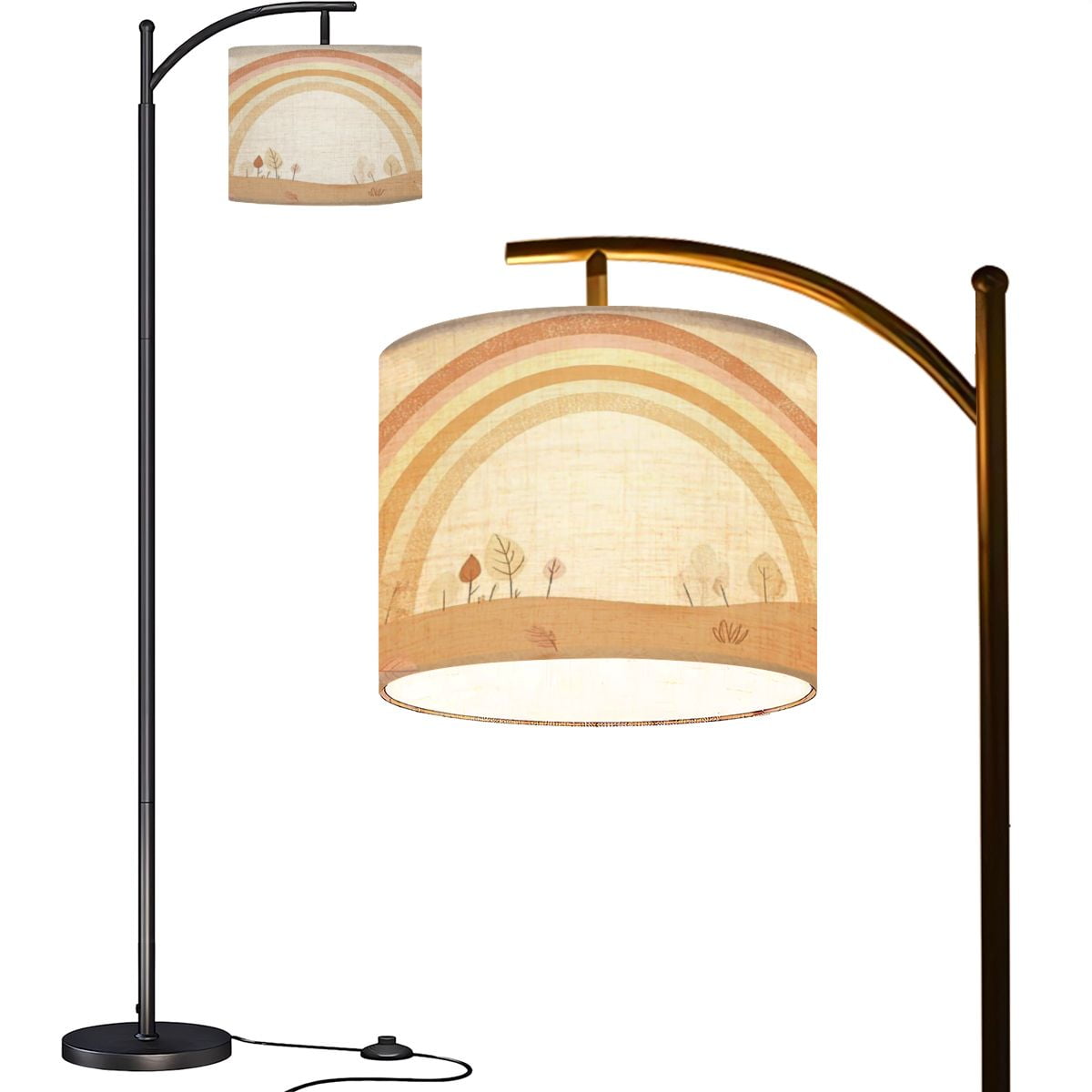 Arc Floor Lamps Minimalist Boho Rainbow Over Forest Playful Serene ...