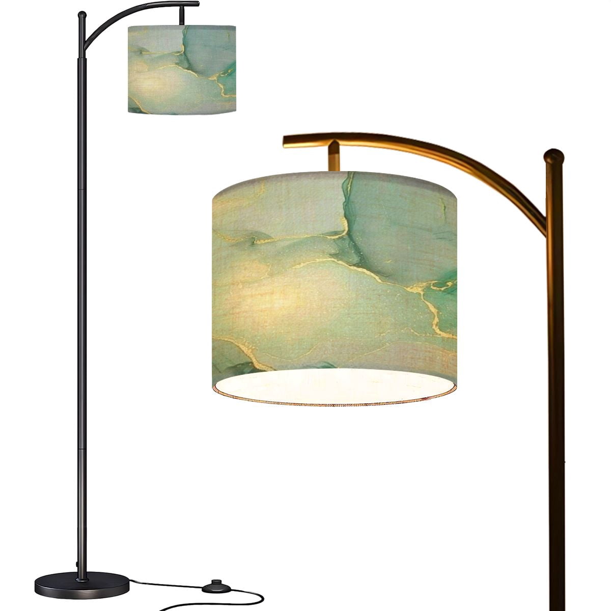 Arc Floor Lamps Mint green grey texture marble Alcohol ink oriental ...