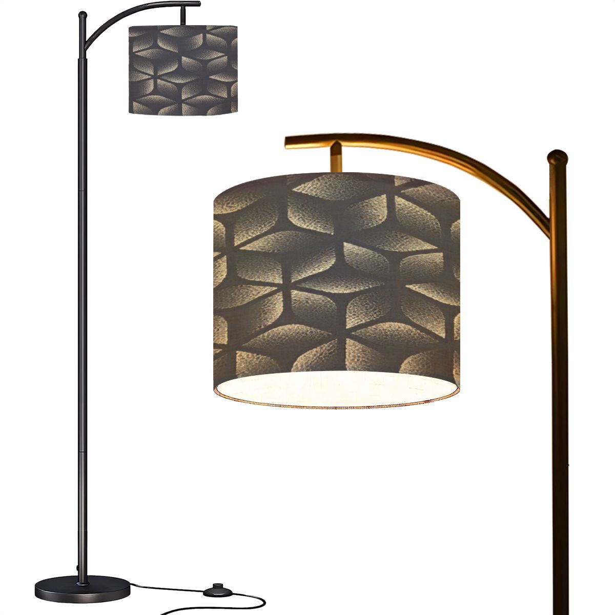Arc Floor Lamps Modern Cube Stippled Isometric Trendy Seamless Pattern ...