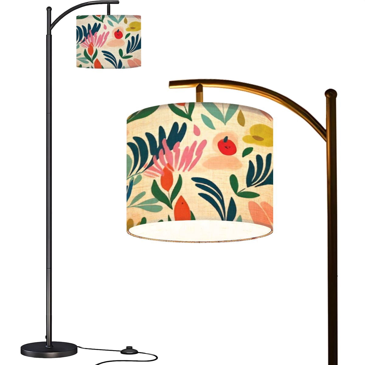 Arc Floor Lamps Modern abstract botanical shapes ethnic style pattern ...