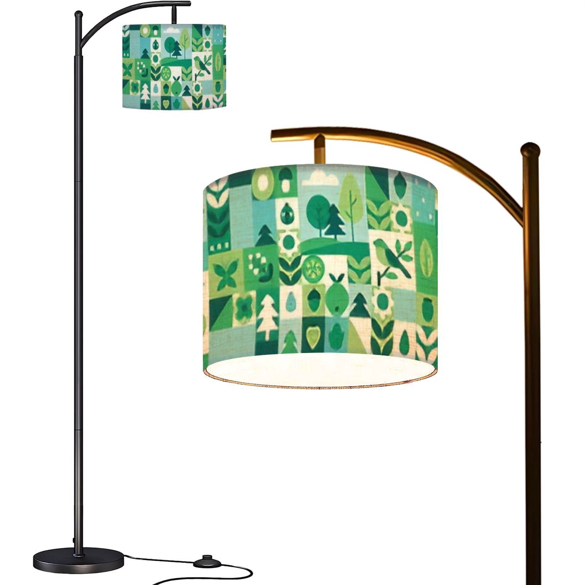 Arc Floor Lamps Modern geometric Abstract nature forest trees leaves ...
