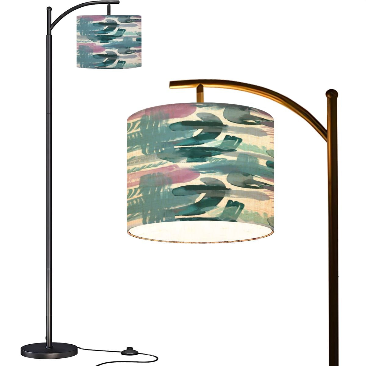 Arc Floor Lamps Multi colored leaves seamless pattern Contemporary ...