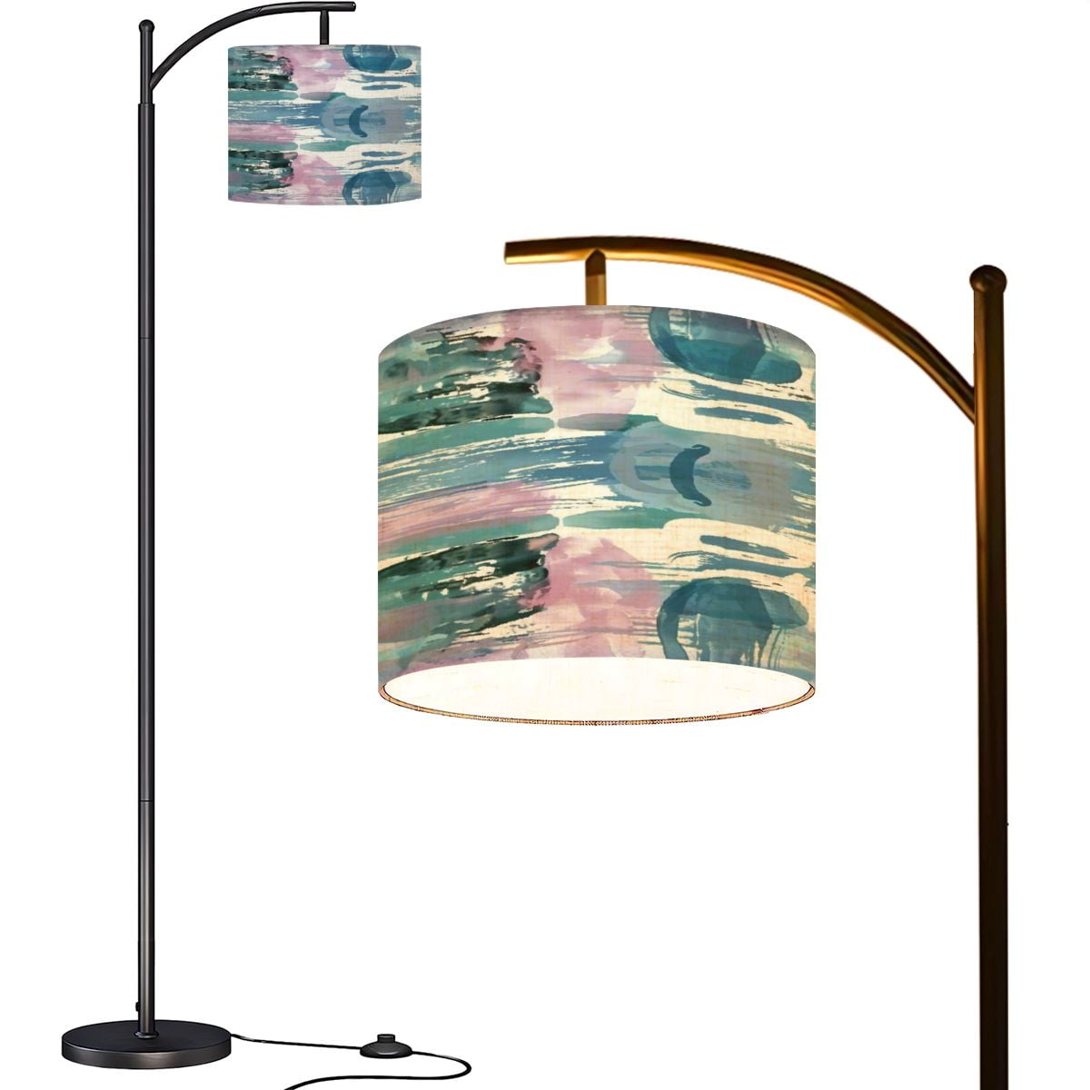 Arc Floor Lamps Multi colored leaves seamless pattern Contemporary ...