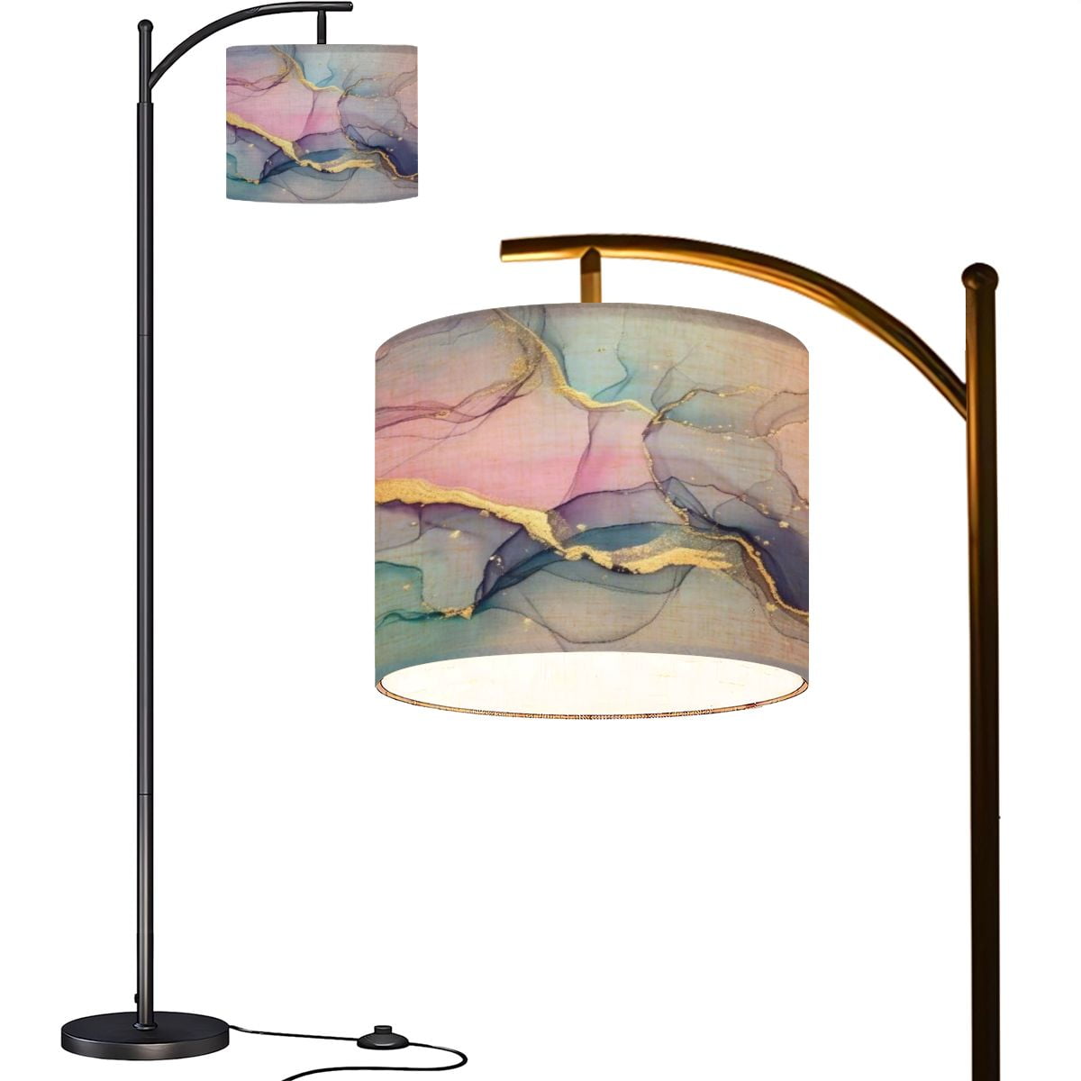 Arc Floor Lamps Natural luxury abstract fluid art alcohol ink technique ...