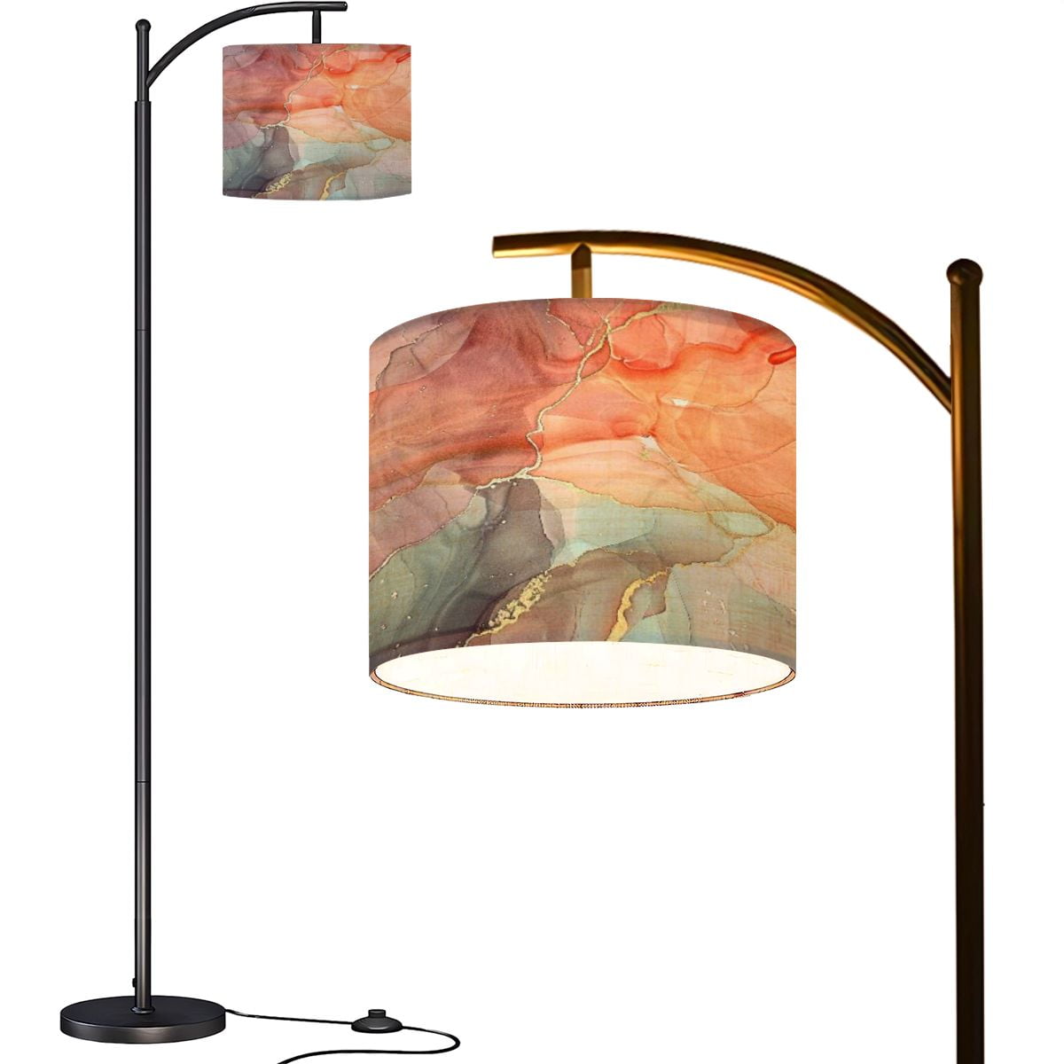 Arc Floor Lamps Natural luxury abstract fluid art alcohol ink technique ...