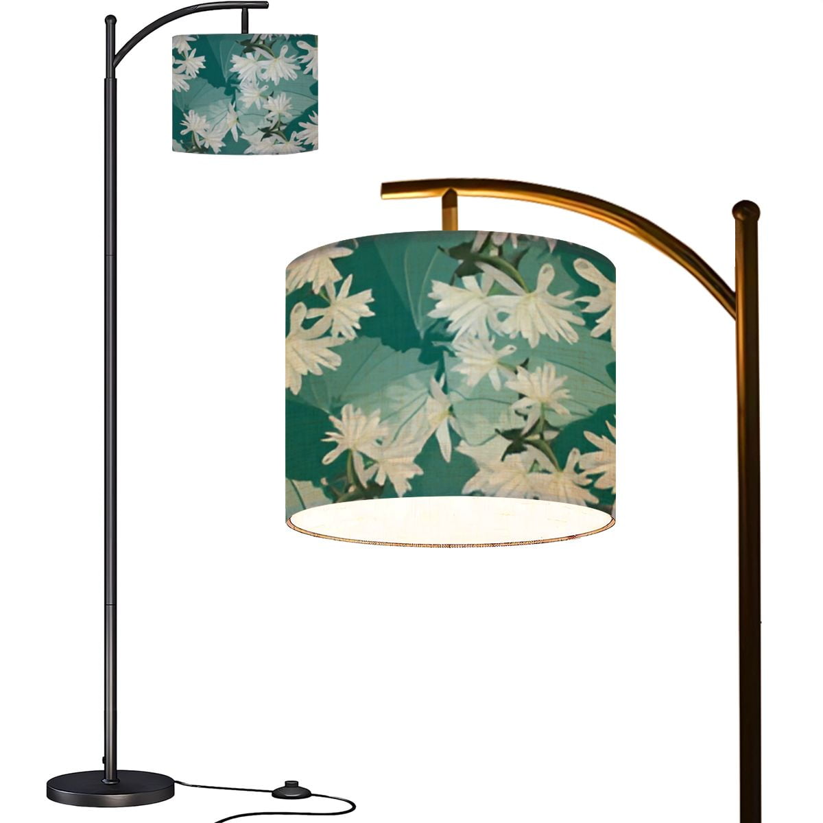 Arc Floor Lamps Nature floral pattern Seamless summer flower leaf ...
