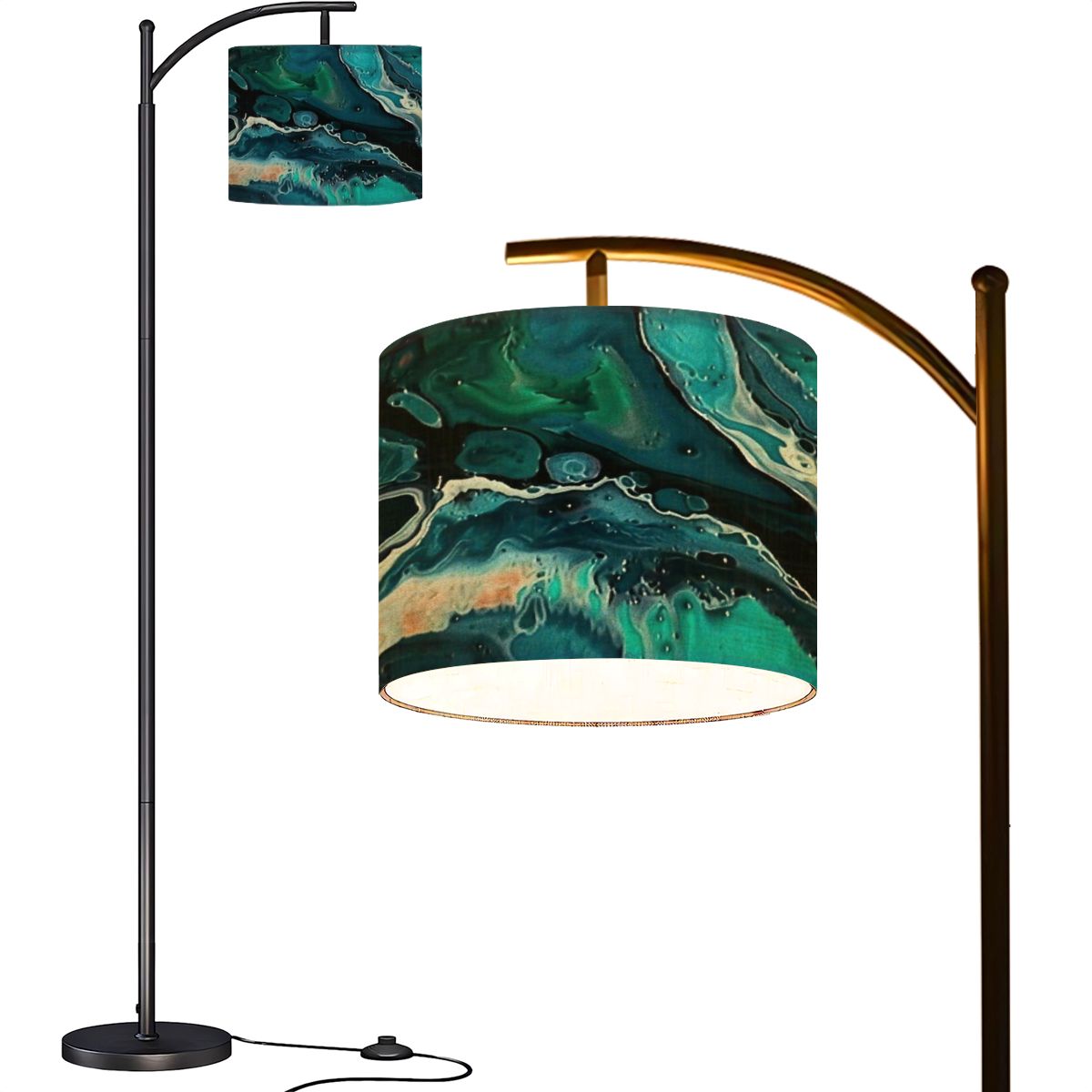 Arc Floor Lamps Neon marble texture Hand drawn artwork water Liquid ...