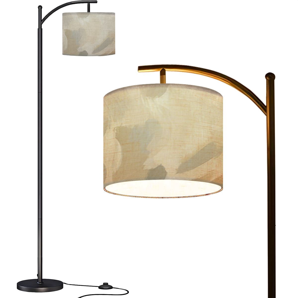 Arc Floor Lamps Neutral abstract paint brush strokes Art texture muted ...