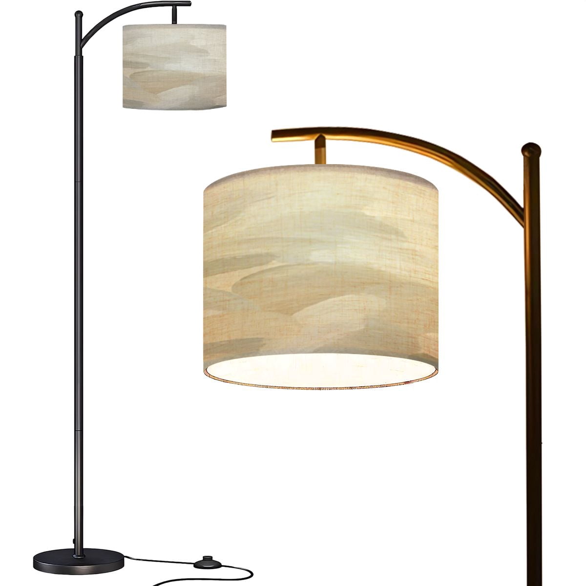 Arc Floor Lamps Neutral art paint brush strokes Aesthetic hand drawn ...