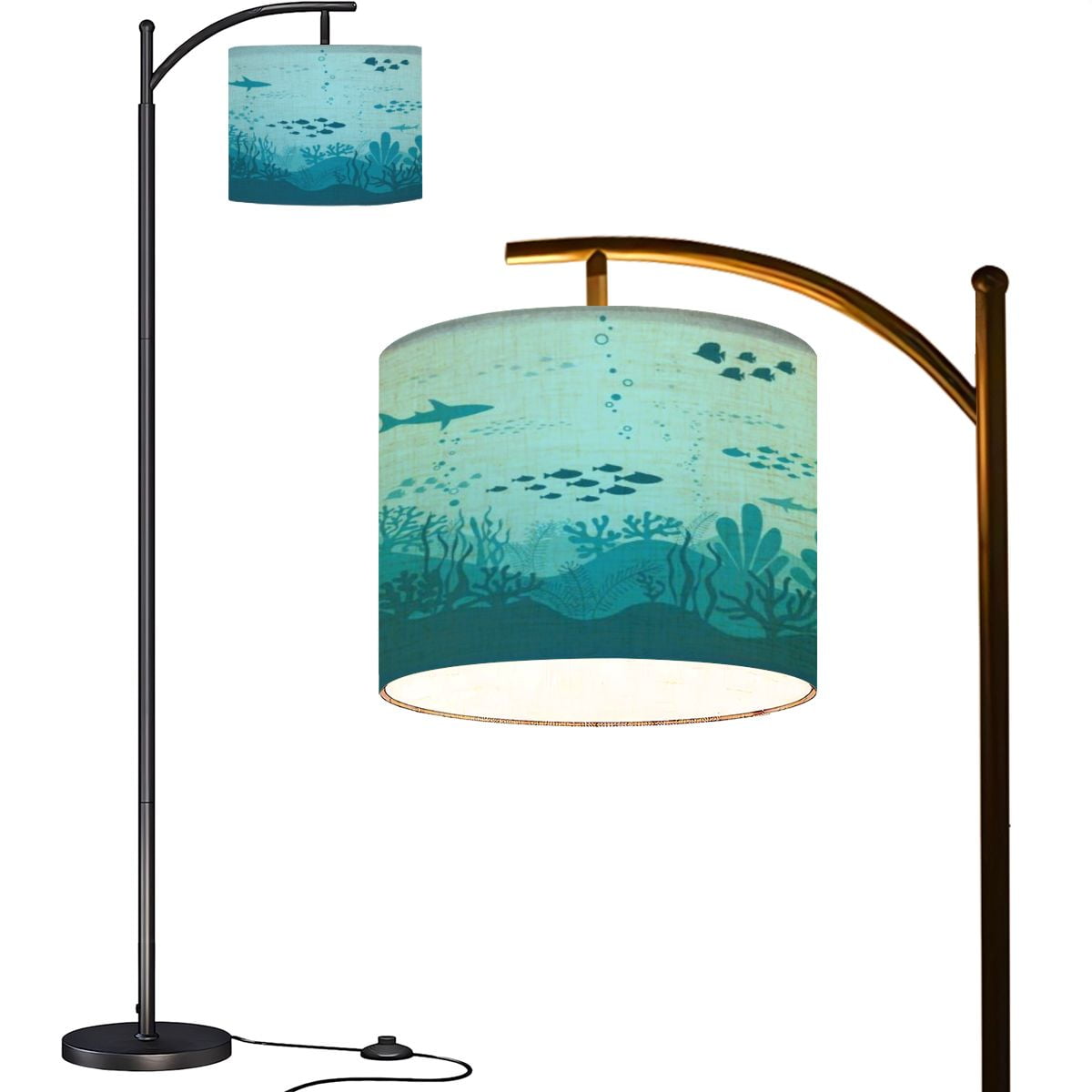 Arc Floor Lamps Ocean Underwater Background Fishes Sea plants Reefs ...