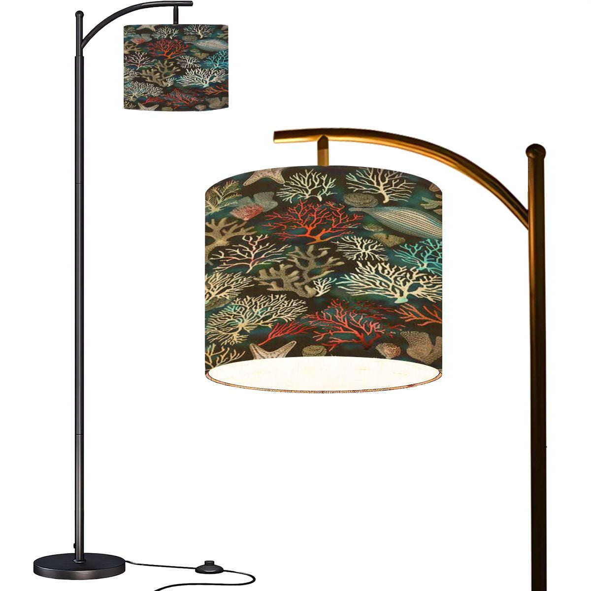 Arc Floor Lamps Ocean world seamless corals shells Modern LED ...