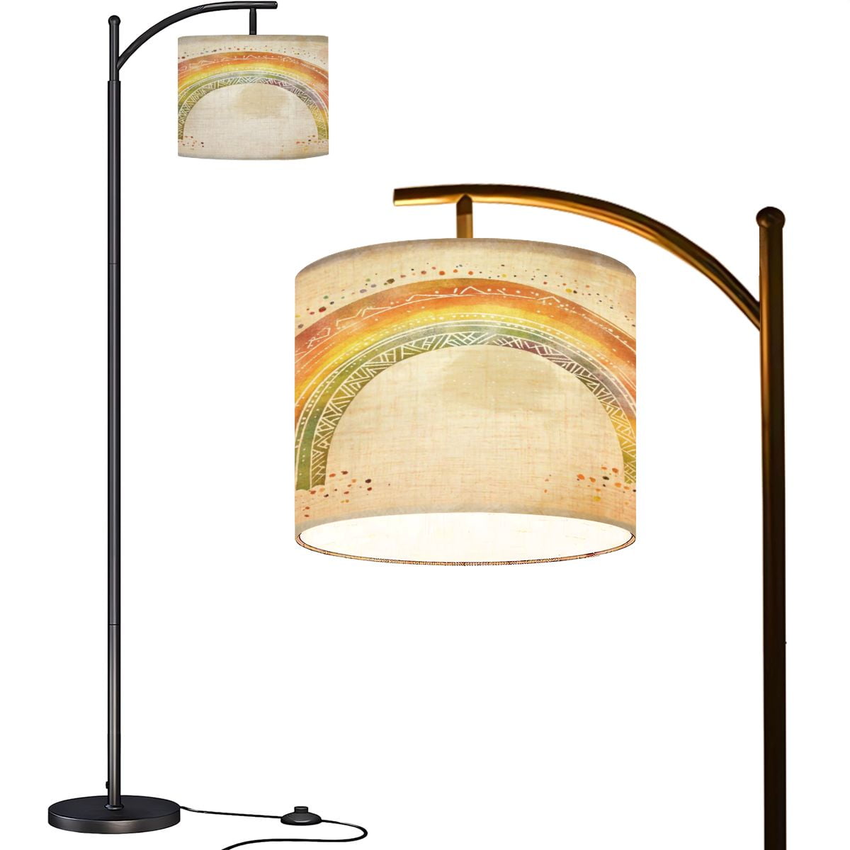 Arc Floor Lamps Pastel Rainbow Art Earthy Toned Background Modern LED ...