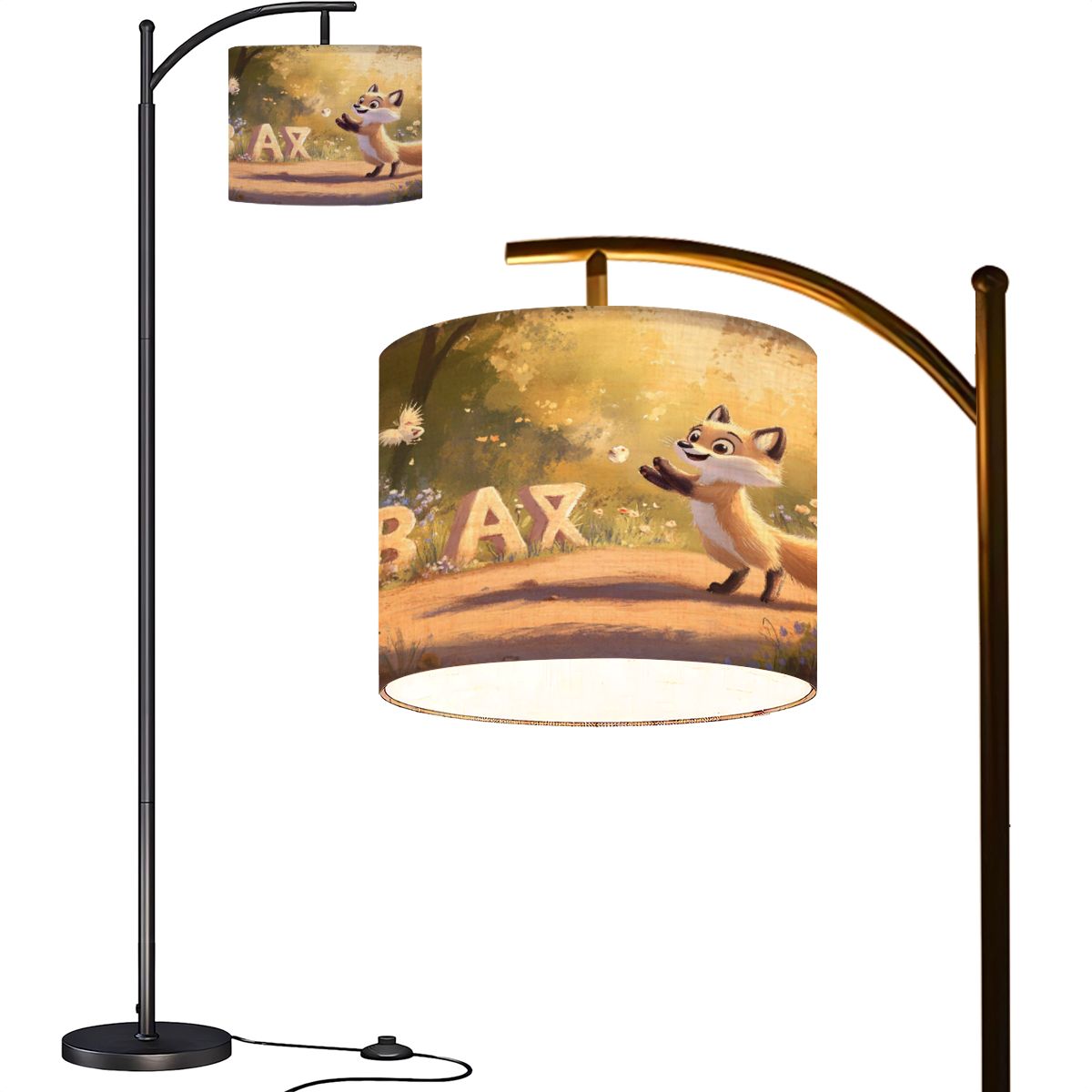 Arc Floor Lamps Playful Boho Alphabet Modern LED Adjustable Lampshade ...