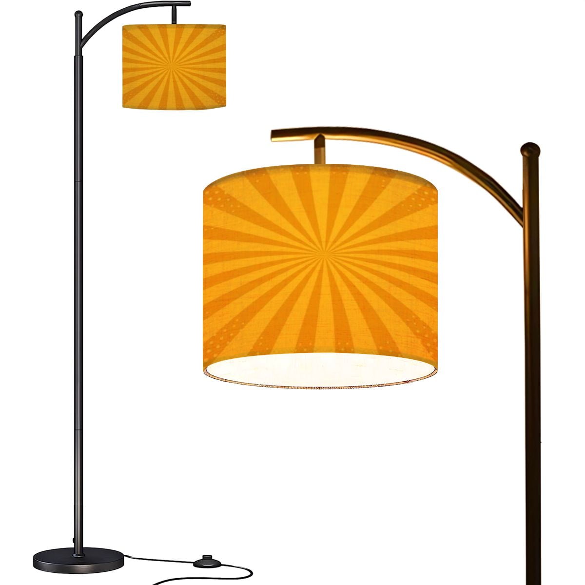 Arc Floor Lamps Pop art Comic pattern halftone Cartoon retro sunburst ...