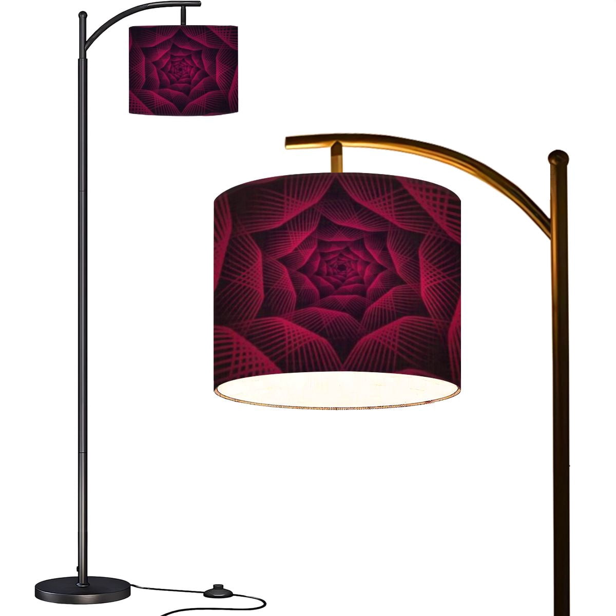 Arc Floor Lamps Psychedelic optical illusion 10 Modern LED Adjustable ...