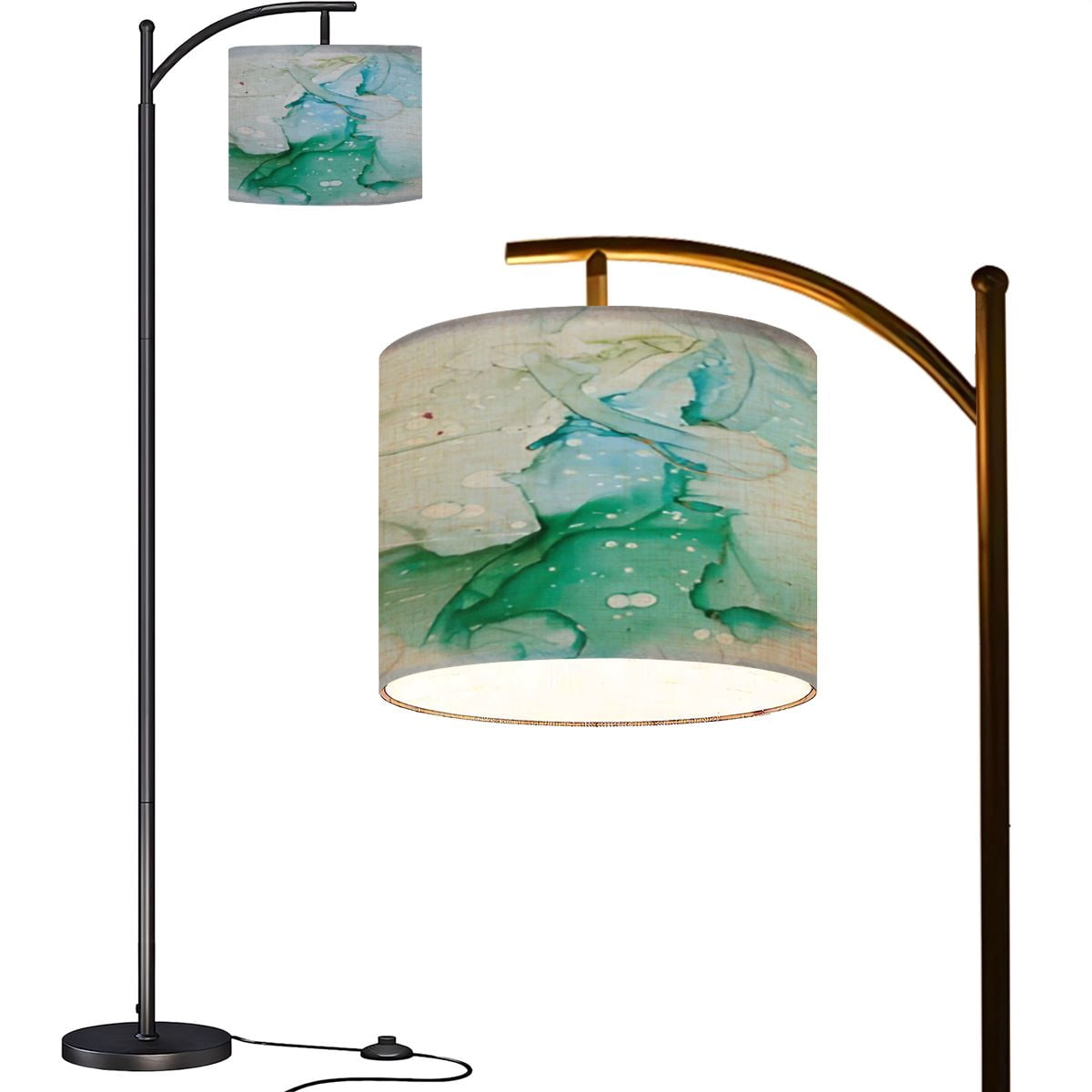 Arc Floor Lamps Purple Alcohol Ink Repeat Green Marble Art Watercolor ...
