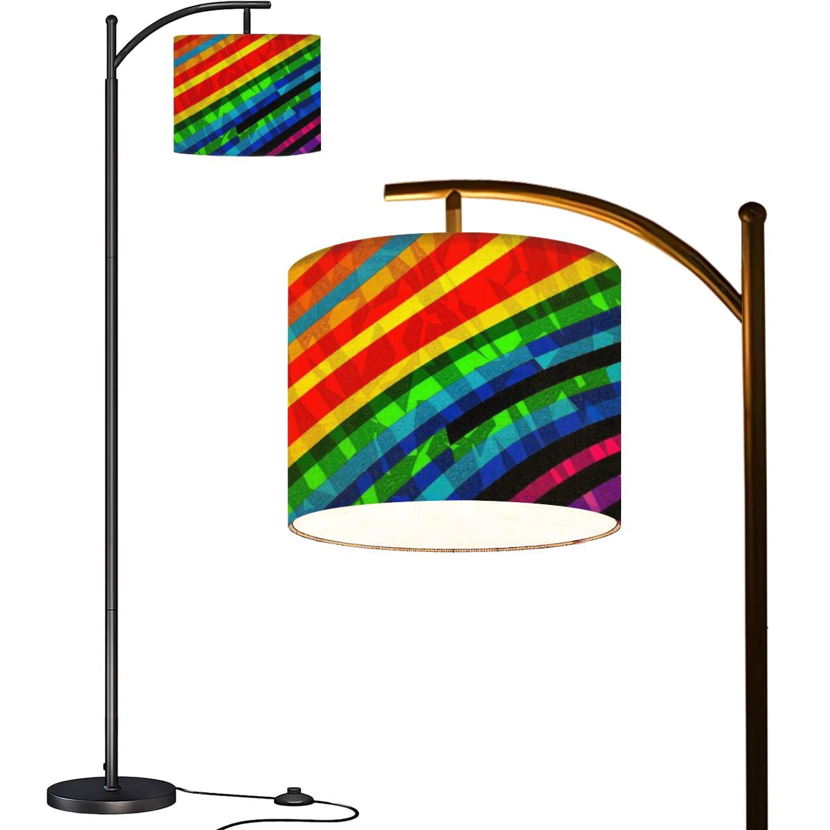 Arc Floor Lamps Rainbow stripes black pride month Symbol transgender ...