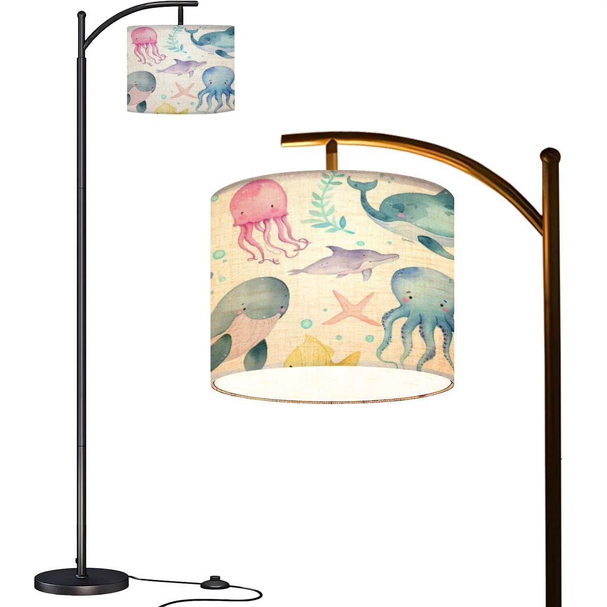 Arc Floor Lamps Sea collection cute whale dolphin narwhal octopus ...