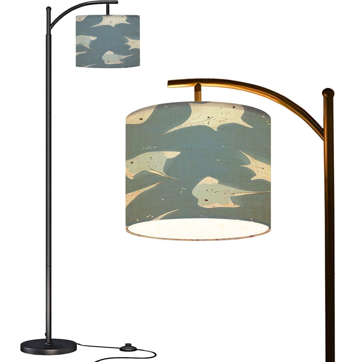 Arc Floor Lamps Sea stingrays seamless Cartoon fish children print Cute ...