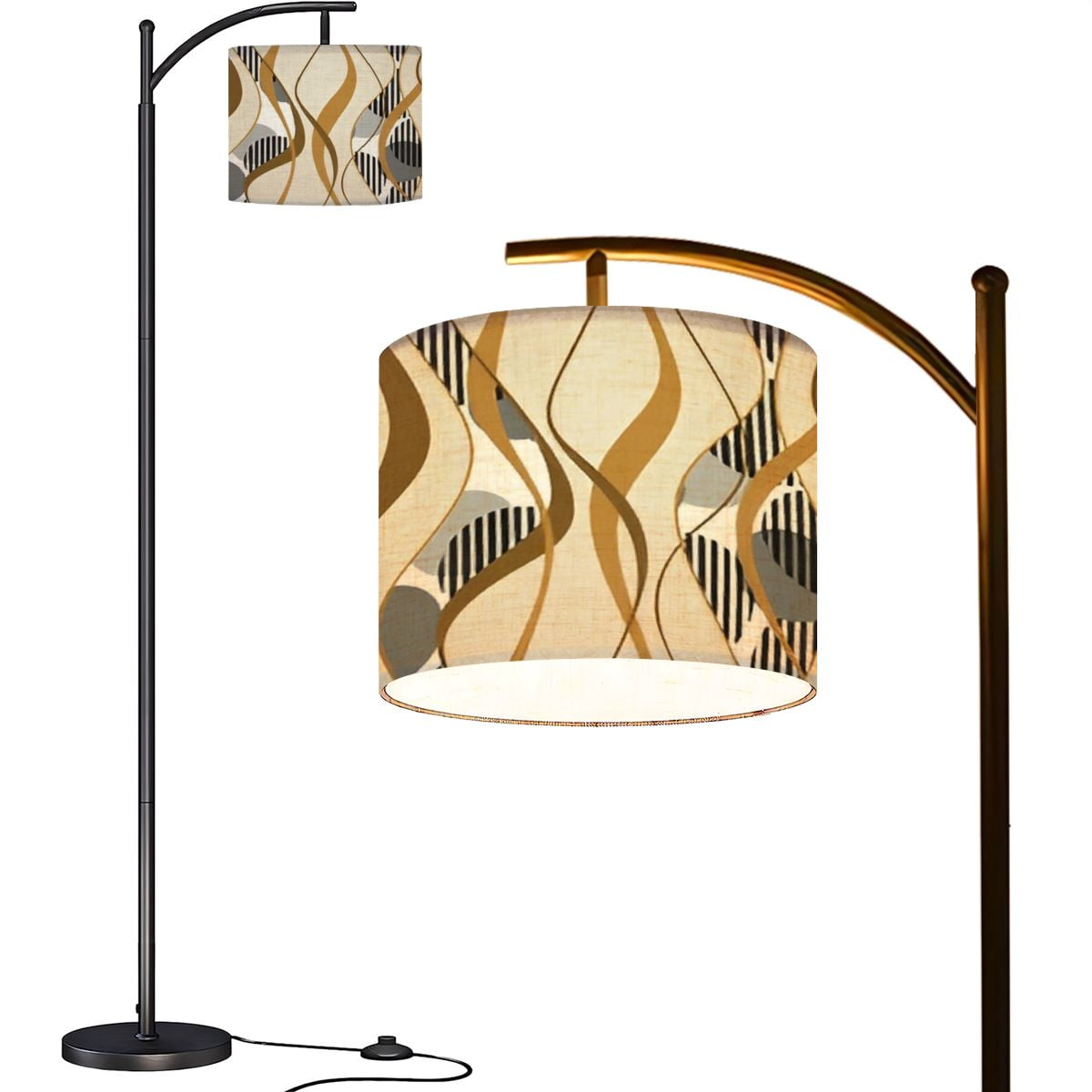 Arc Floor Lamps Seamless abstract wavy pattern Illustration Modern LED ...
