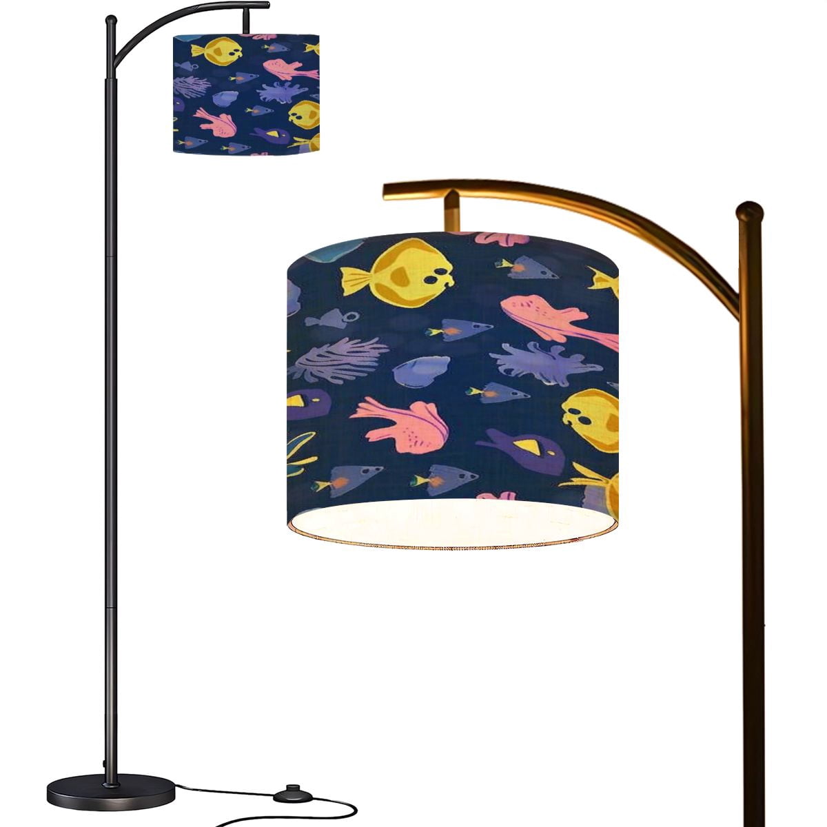Arc Floor Lamps Seamless blue Underwater world marine life Modern LED ...