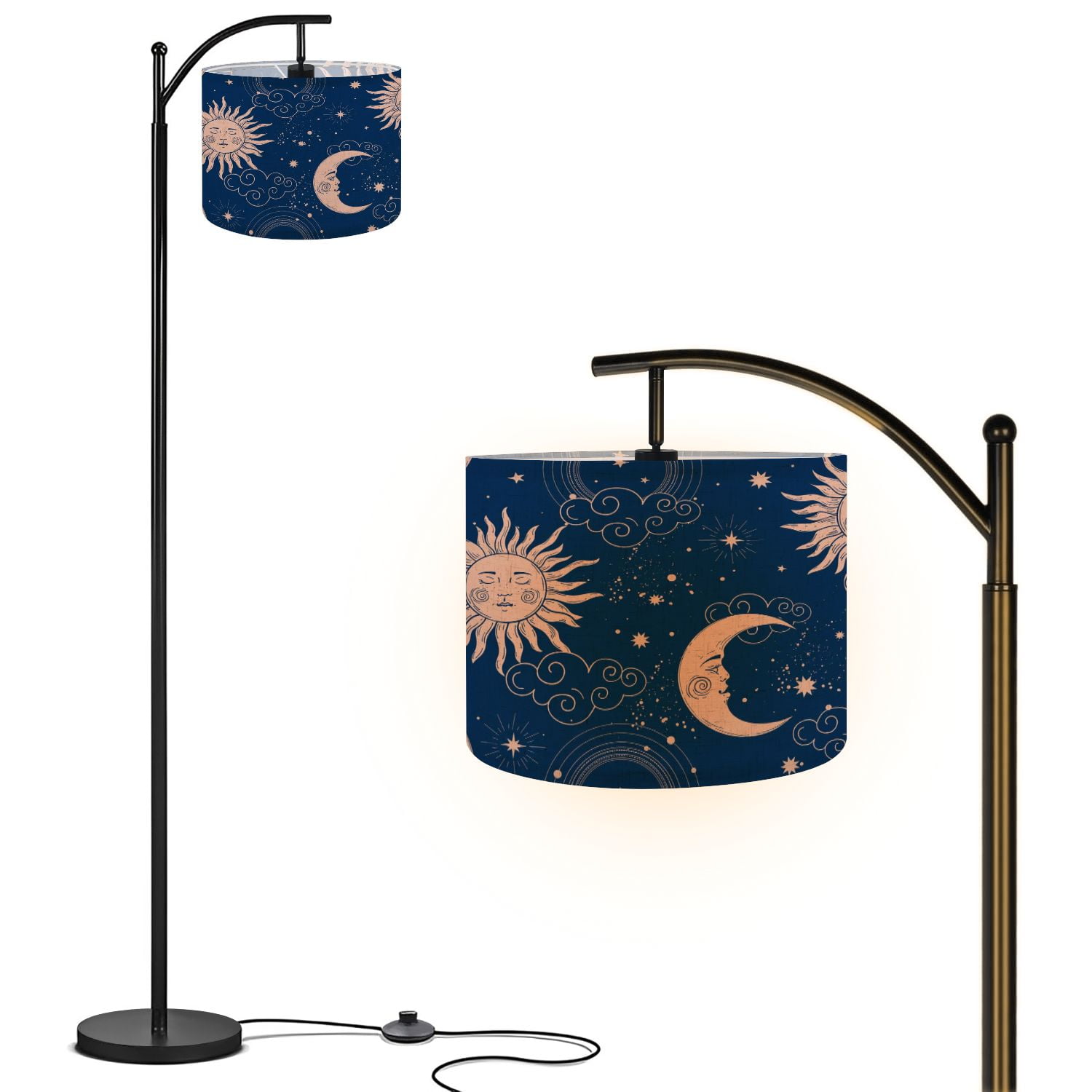Arc Floor Lamps Seamless cosmic pattern sun crescent moon vintage for ...