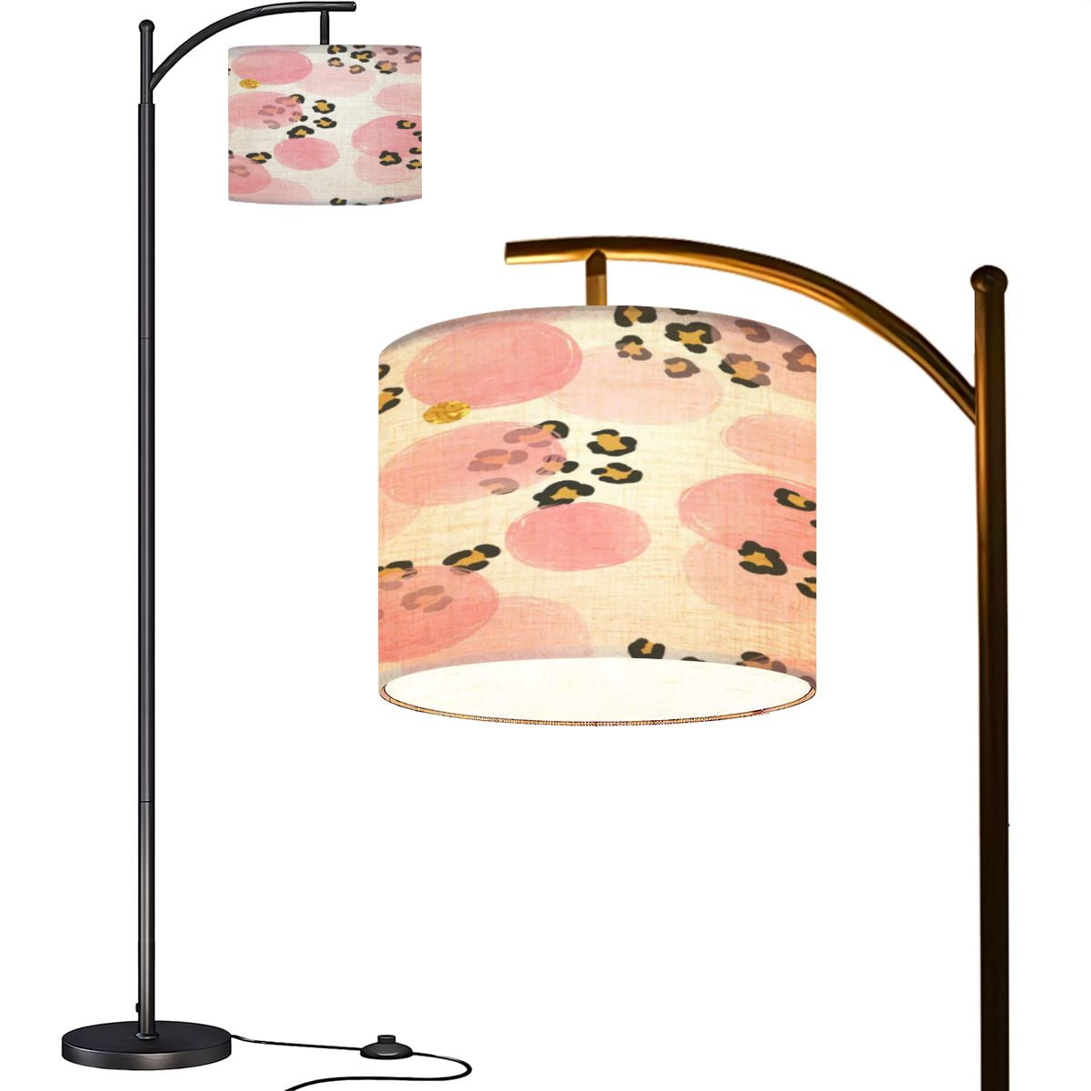 Arc Floor Lamps Seamless dotted pattern pink circles leopard print ...