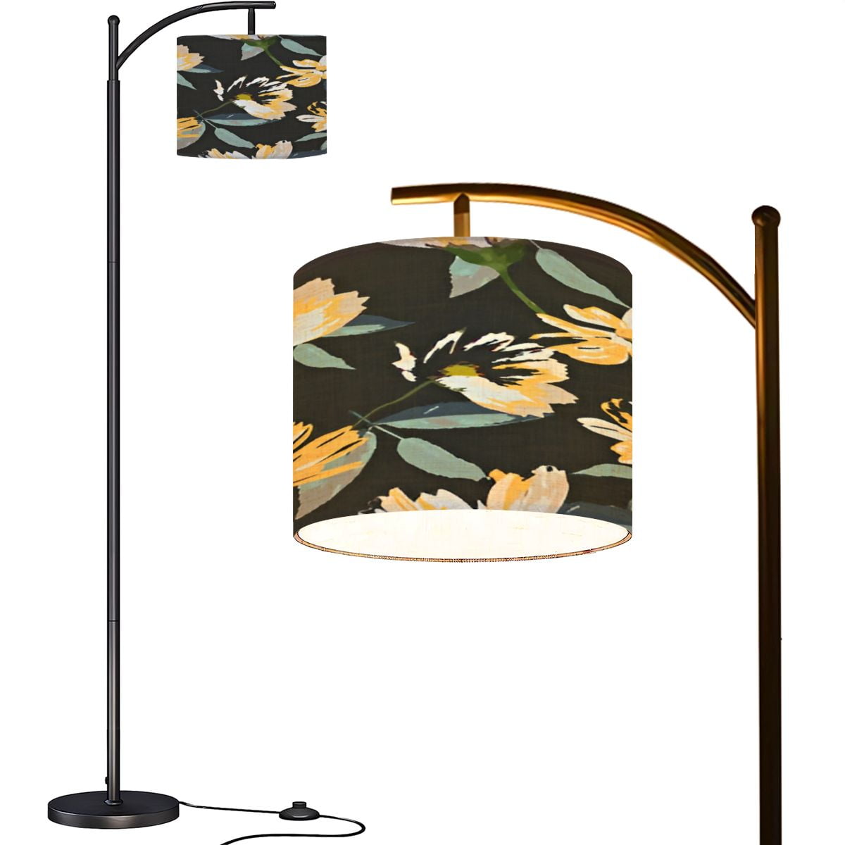 Arc Floor Lamps Seamless floral pattern Flowers texture Modern LED ...