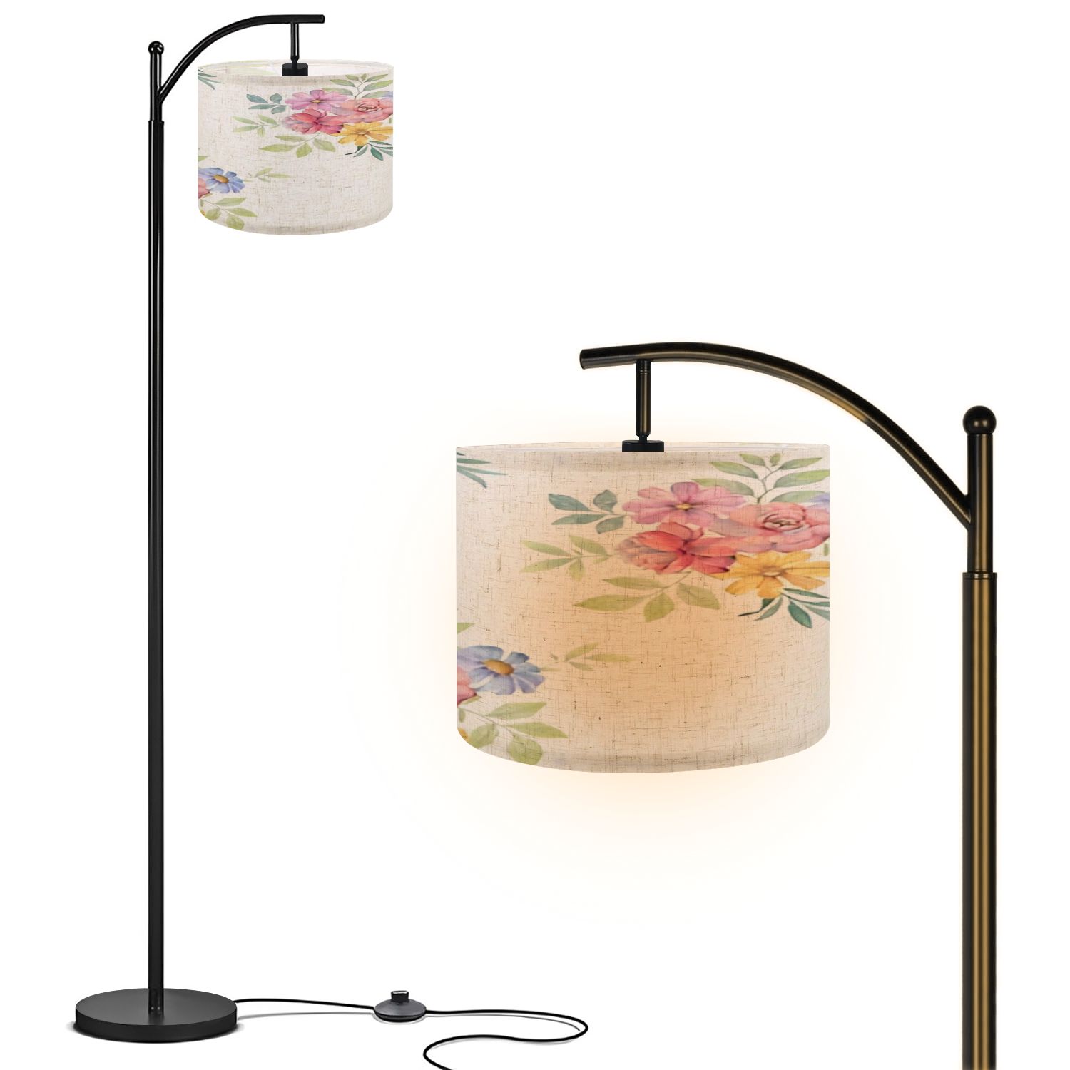 Arc Floor Lamps Seamless floral pattern Ornament delicate bouquets ...