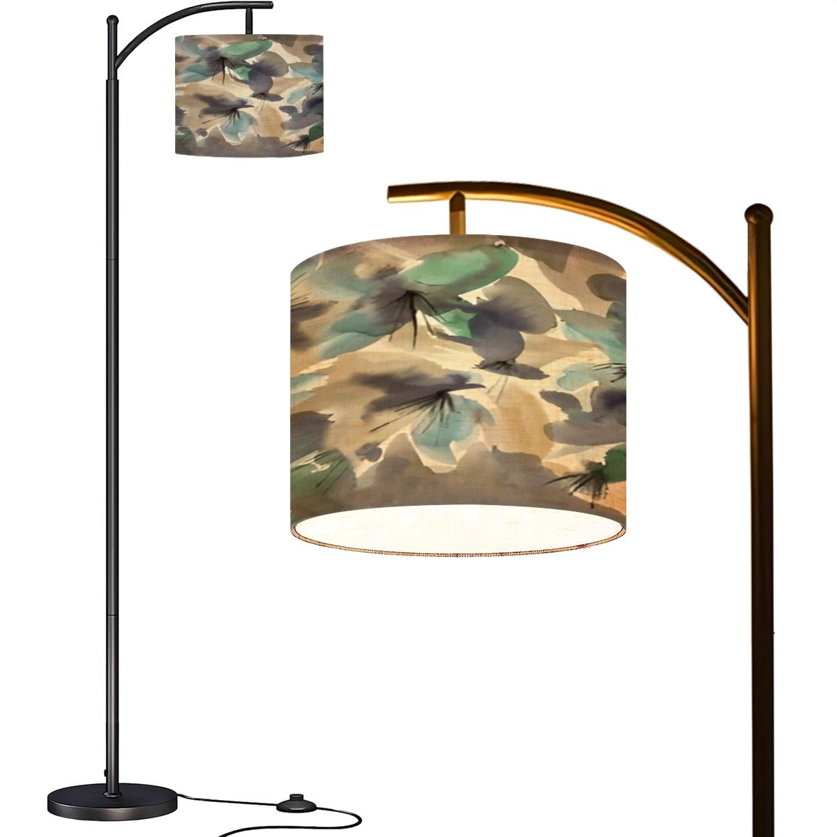 Arc Floor Lamps Seamless floral pattern batik dye flower leaf elements ...