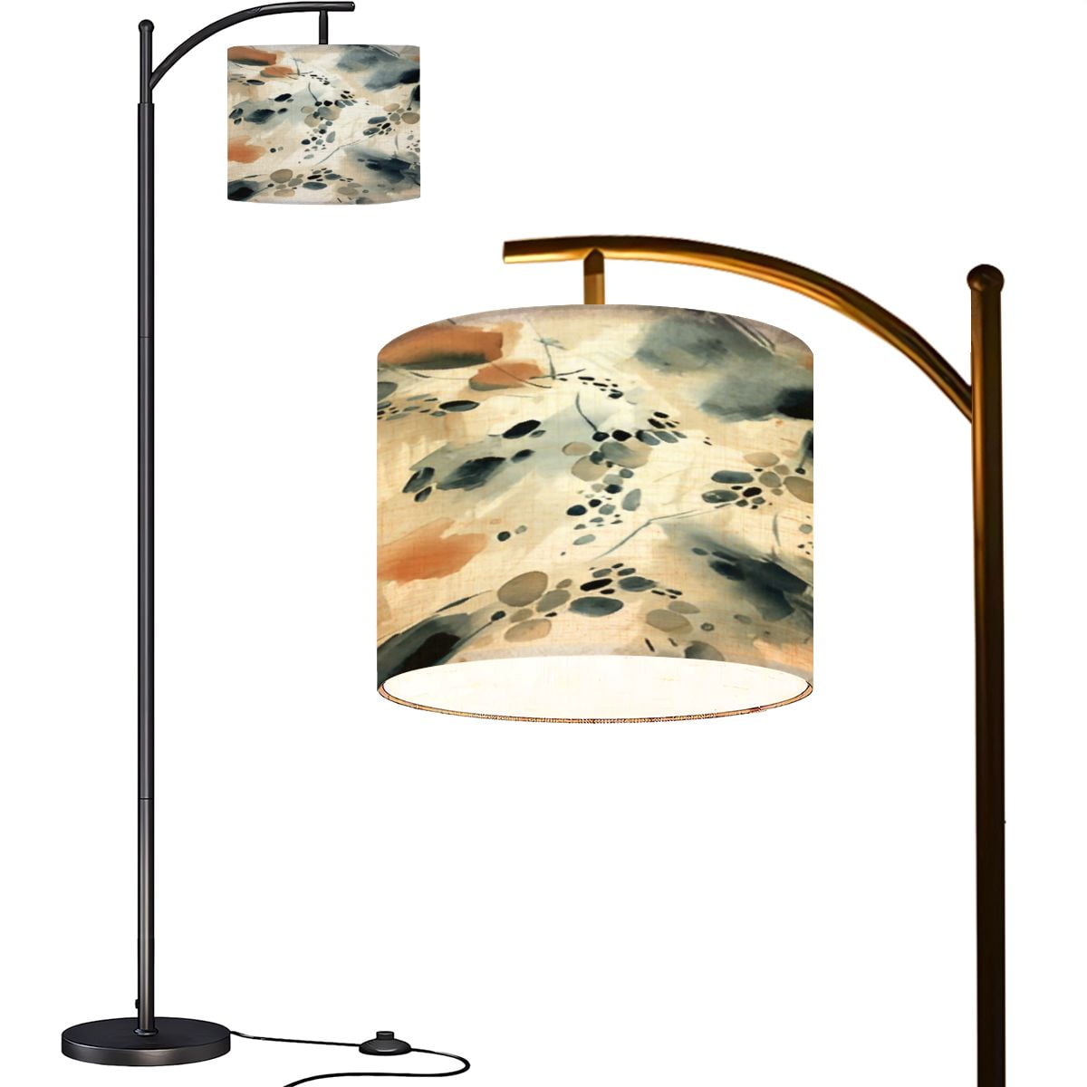 Arc Floor Lamps Seamless floral pattern floral brown black autumn ...
