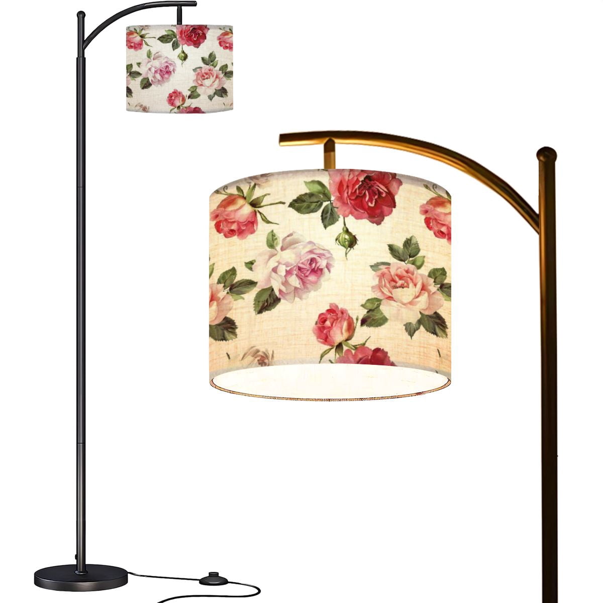 Arc Floor Lamps Seamless floral pattern flowers watercolor Modern LED ...