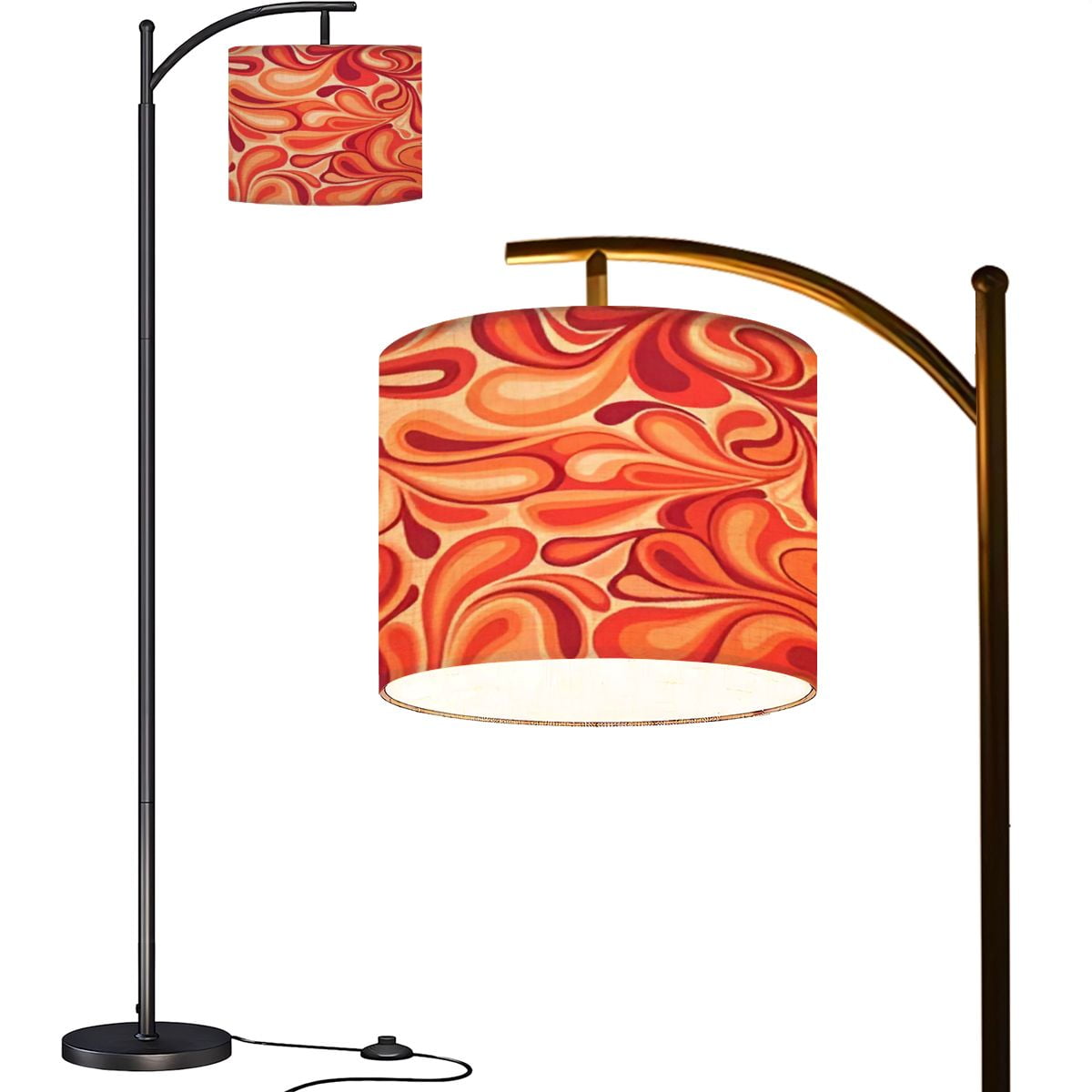 Arc Floor Lamps Seamless patetrn abstract curly drops Floral endless ...