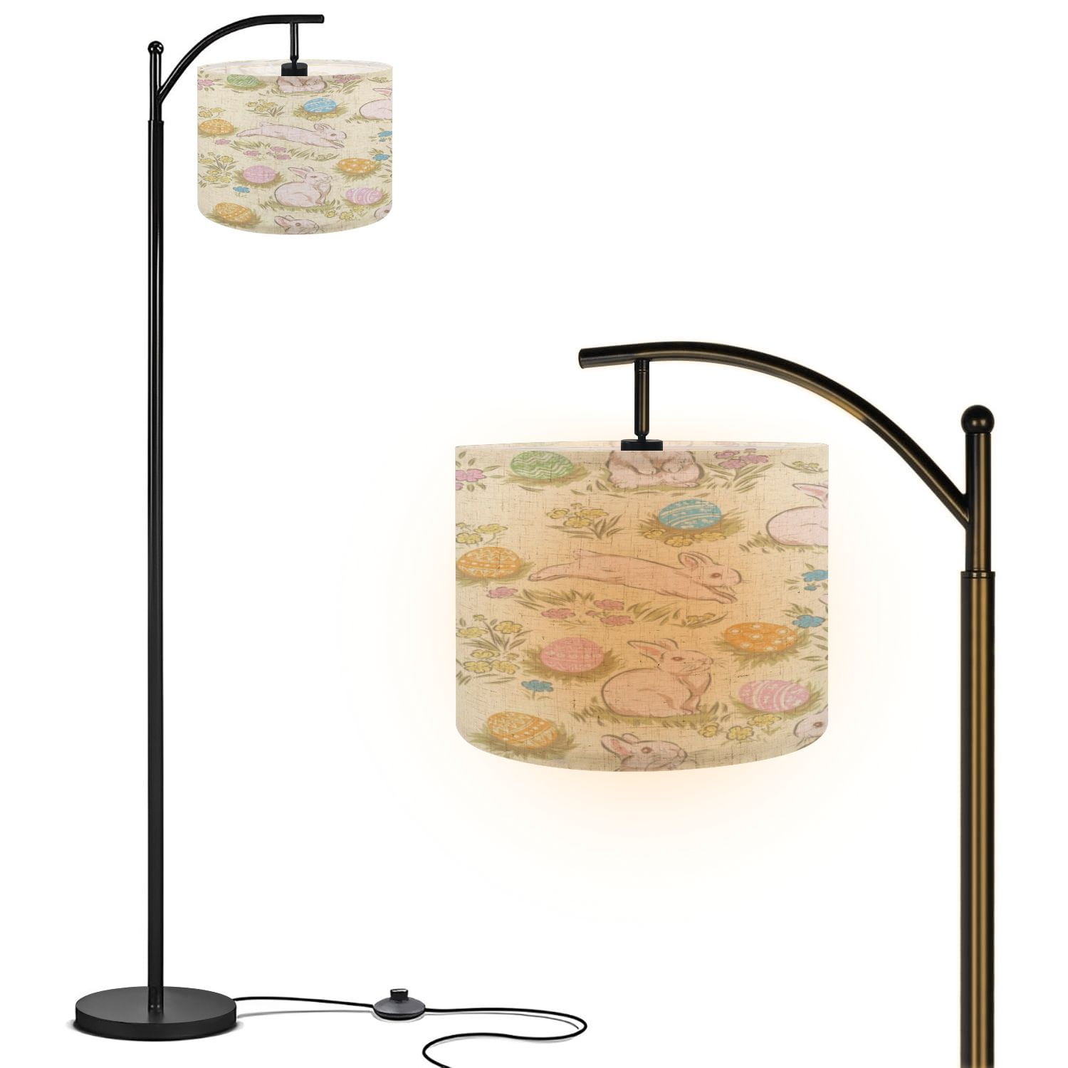 Arc Floor Lamps Seamless pattern Rabbit Easter Egg Modern LED ...