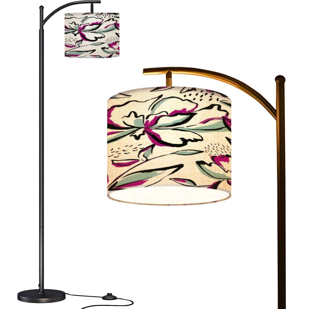 Arc Floor Lamps Seamless pattern abstract flowers print Creative ...