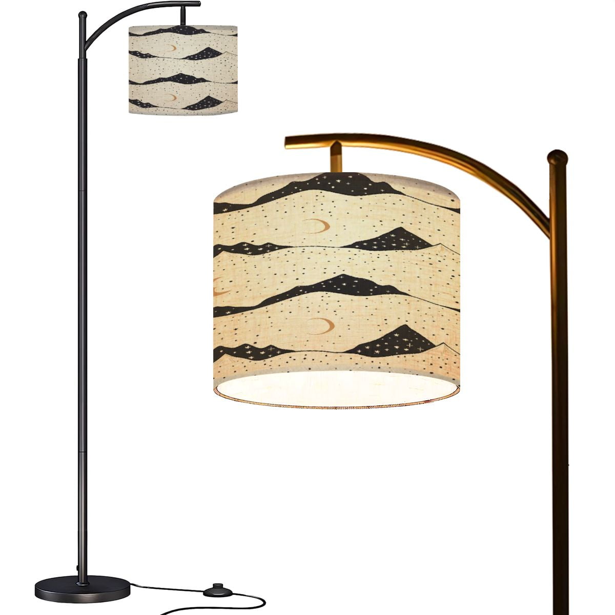 Arc Floor Lamps Seamless pattern abstract line art mountains Hand drawn ...