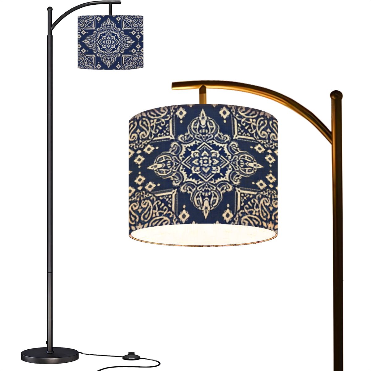 Arc Floor Lamps Seamless pattern based ornament paisley Bandana Print ...