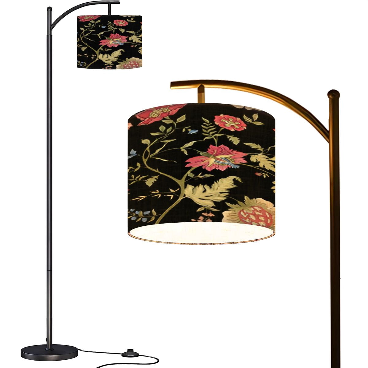 Arc Floor Lamps Seamless pattern stylized ornamental flowers retro ...