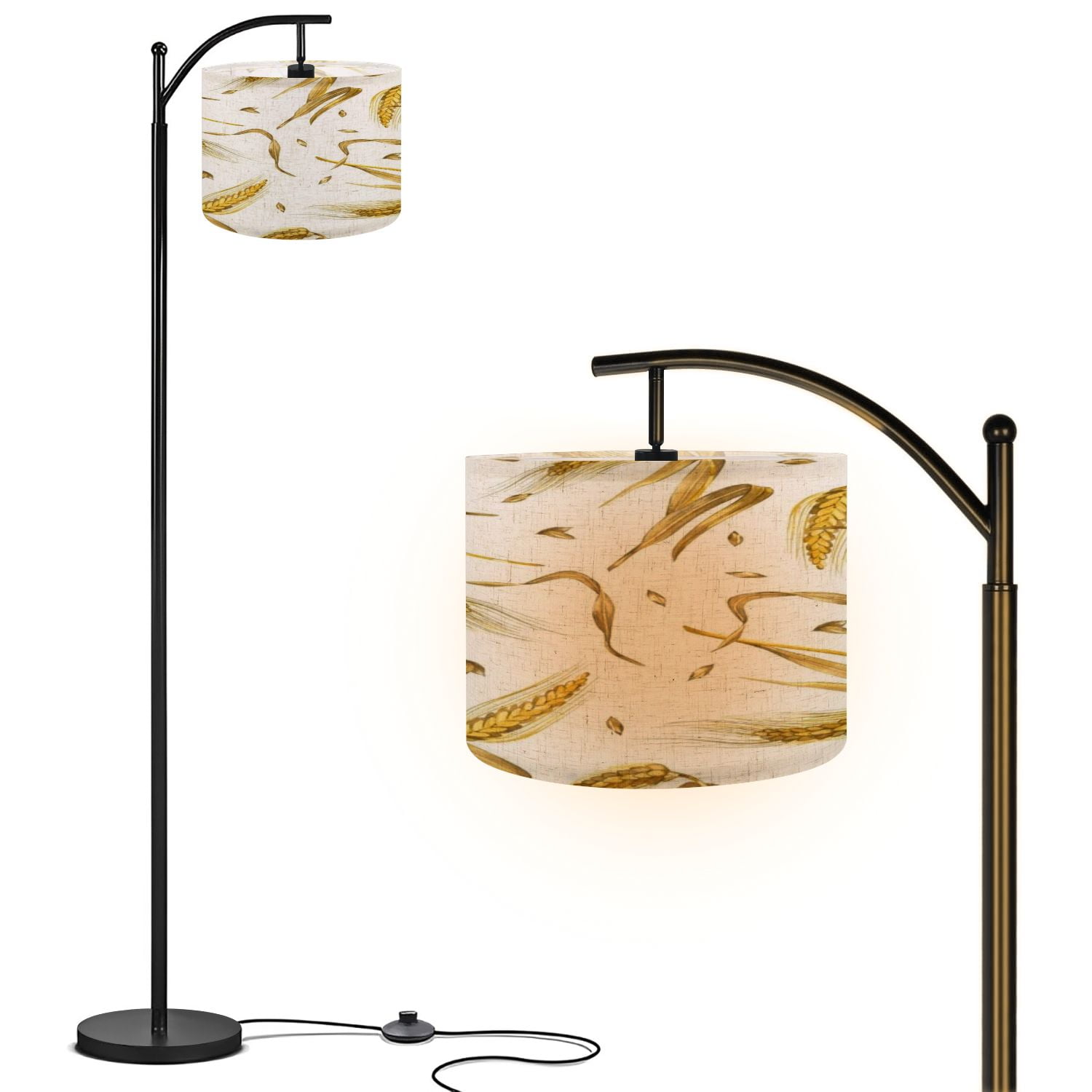 Arc Floor Lamps Seamless watercolor pattern ripe wheat grains hand ...