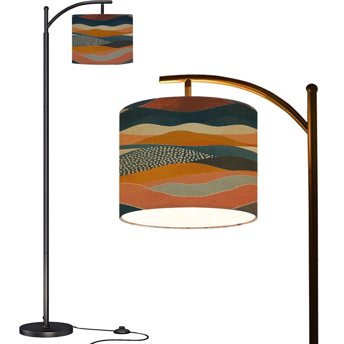 Arc Floor Lamps Seamless wavy pattern Complicated hand drawn ornament ...