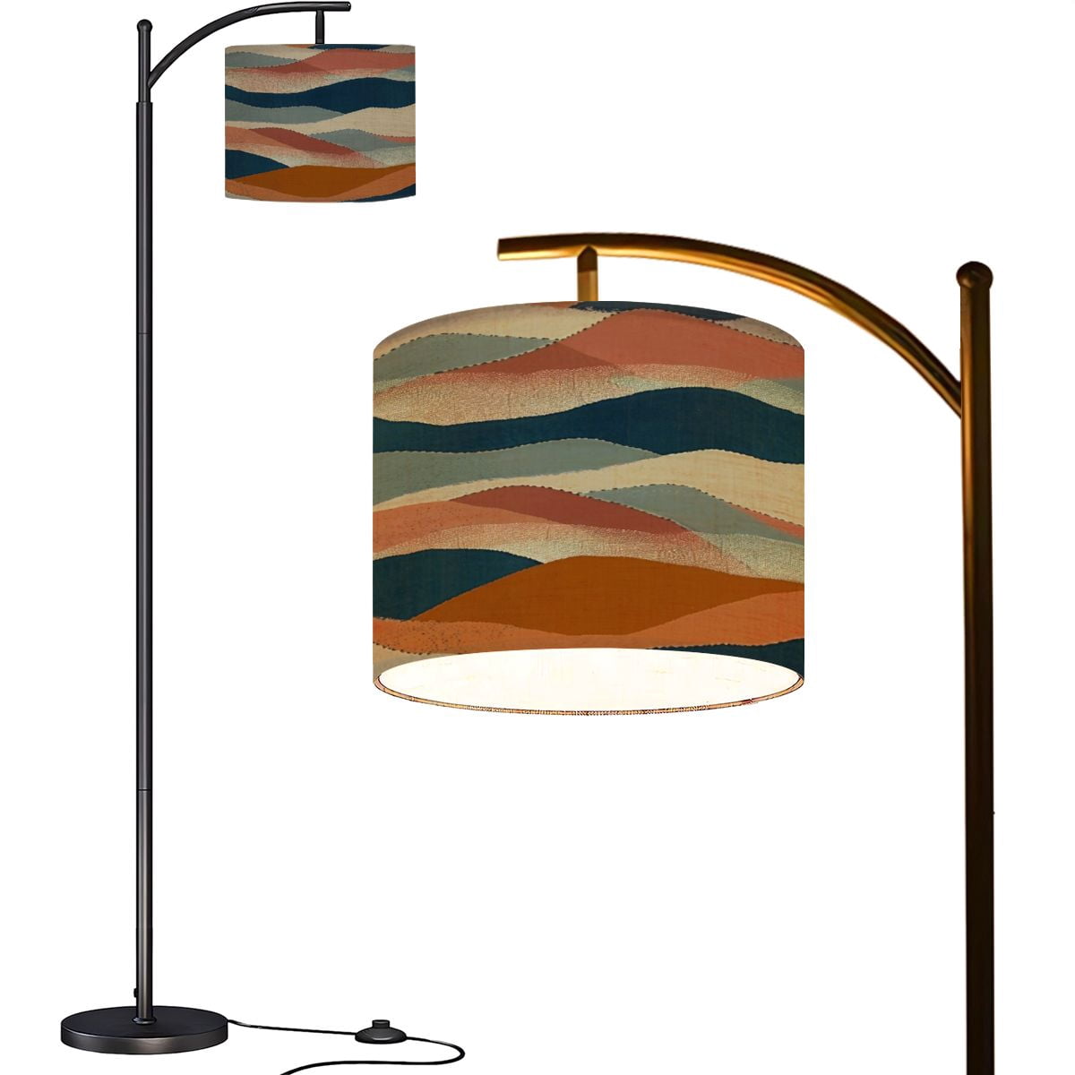 Arc Floor Lamps Seamless wavy pattern Complicated hand drawn ornament ...