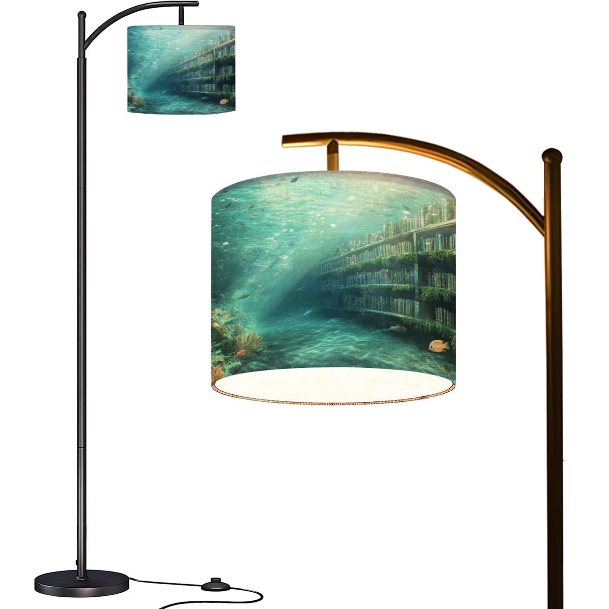 Arc Floor Lamps Serene Submerged Library Illustration Modern LED ...