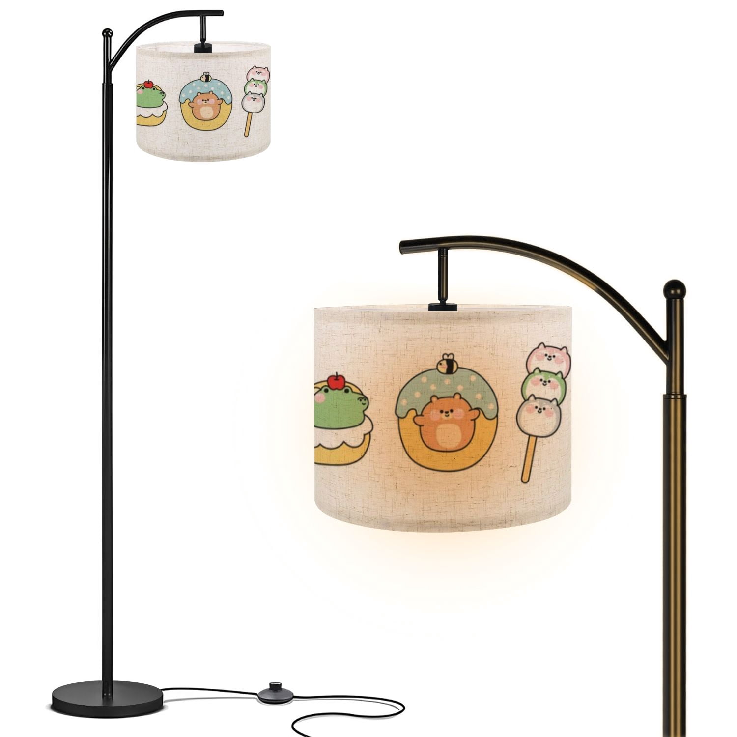 Arc Floor Lamps Set cute animals dessert sweet Cartoon Penguin crepe ...