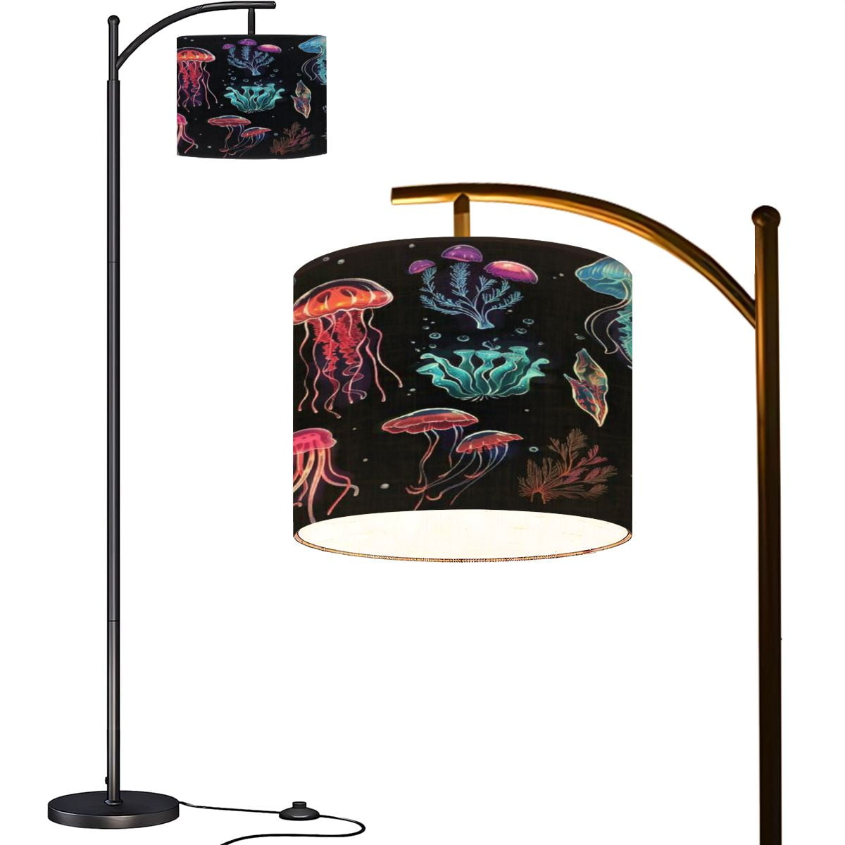 Arc Floor Lamps Set jellyfish corals seaweed other inhabitants ocean ...